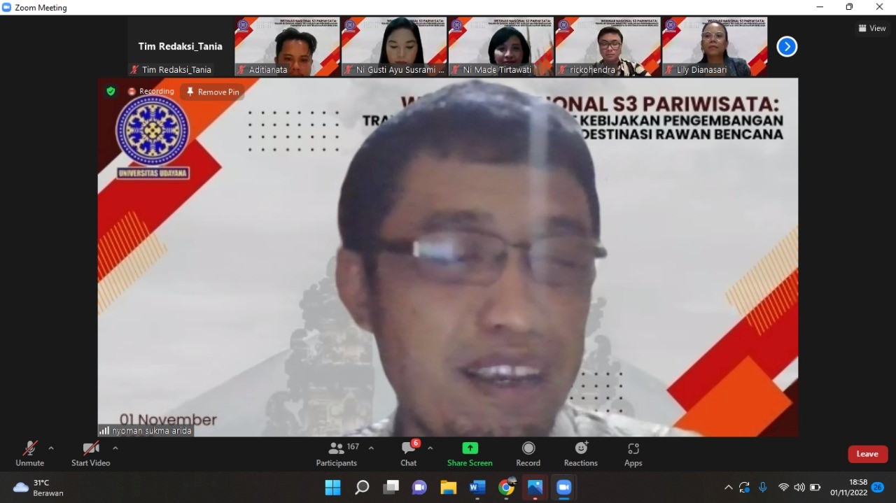 Telaah Pengembangan Pariwisata di Daerah Rawan Bencana, Prodi Doktor Pariwisata Unud Gelar ...